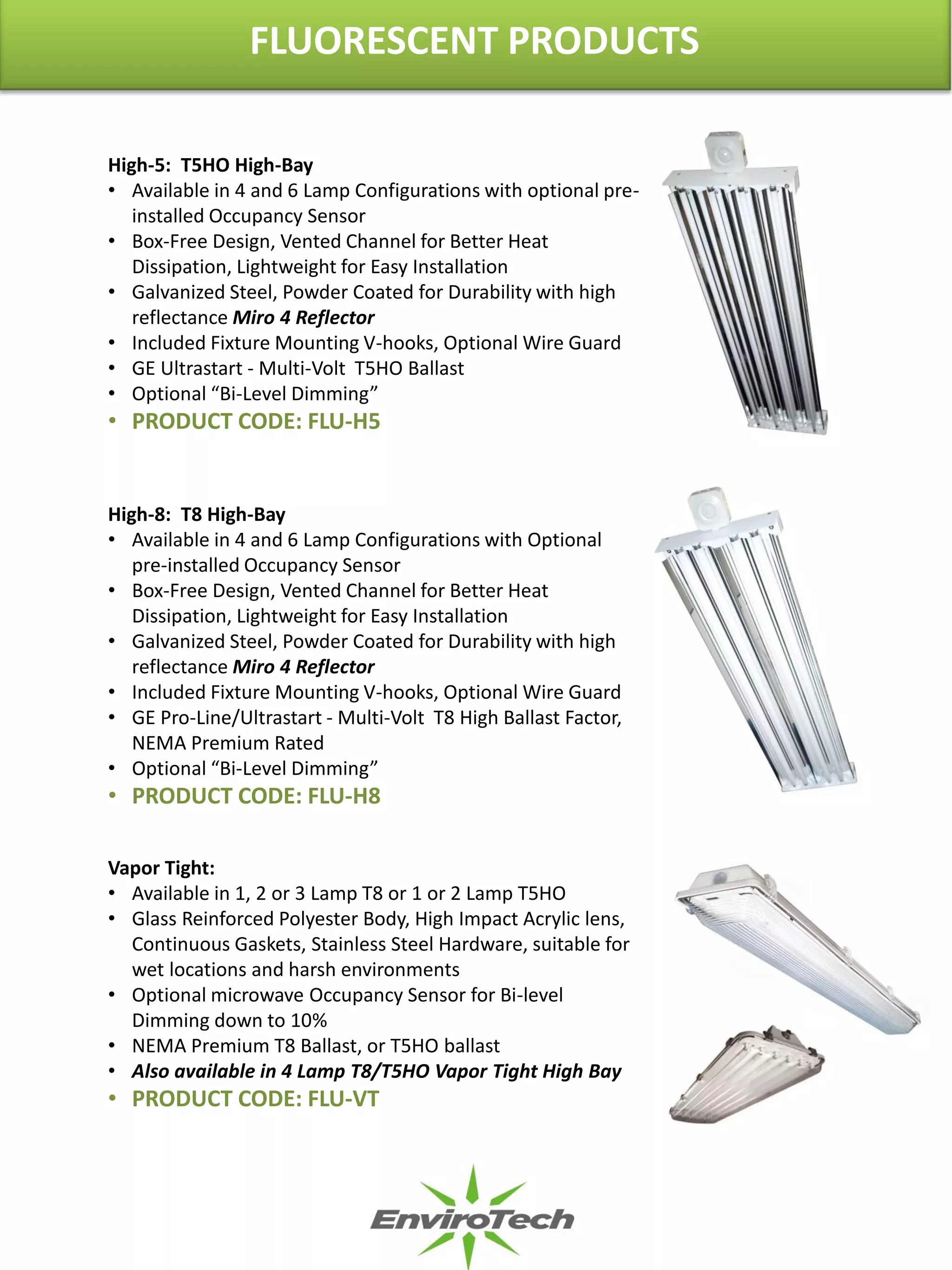EnviroTech Lighting Product Brochure - Fluorescent, Induction, LED ...