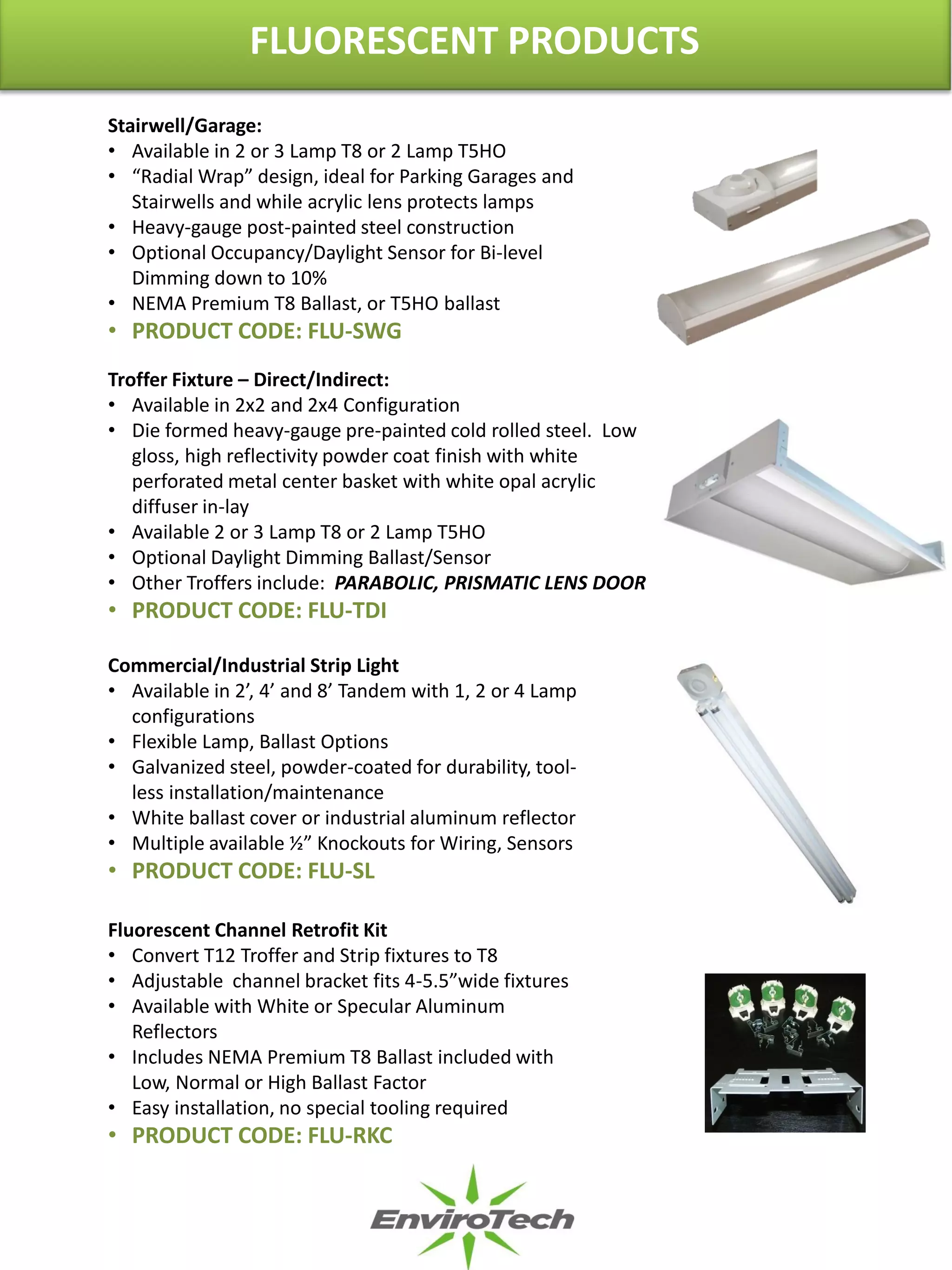 EnviroTech Lighting Product Brochure - Fluorescent, Induction, LED ...