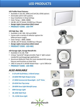 EnviroTech Lighting Product Brochure - Fluorescent, Induction, LED ...