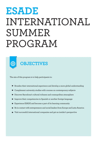 BROCHURE: ESADE Summer School - International Summer Programme | PDF