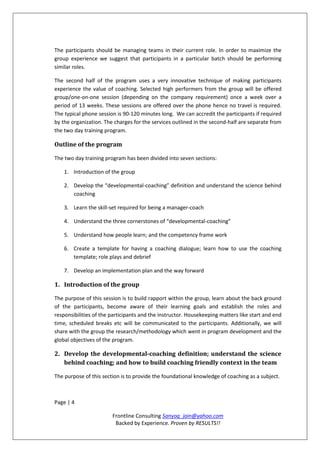 Brochure For Developmental Coaching | PDF | Business Administration ...