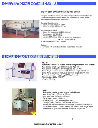 Screen printing machine by Graphics International Decorating | PDF