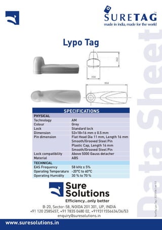 EAS anti theft Tags - SureTag for retail security | PDF