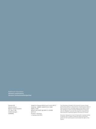 Tải Brochure biến tần siemens Sinamic G120 | PDF