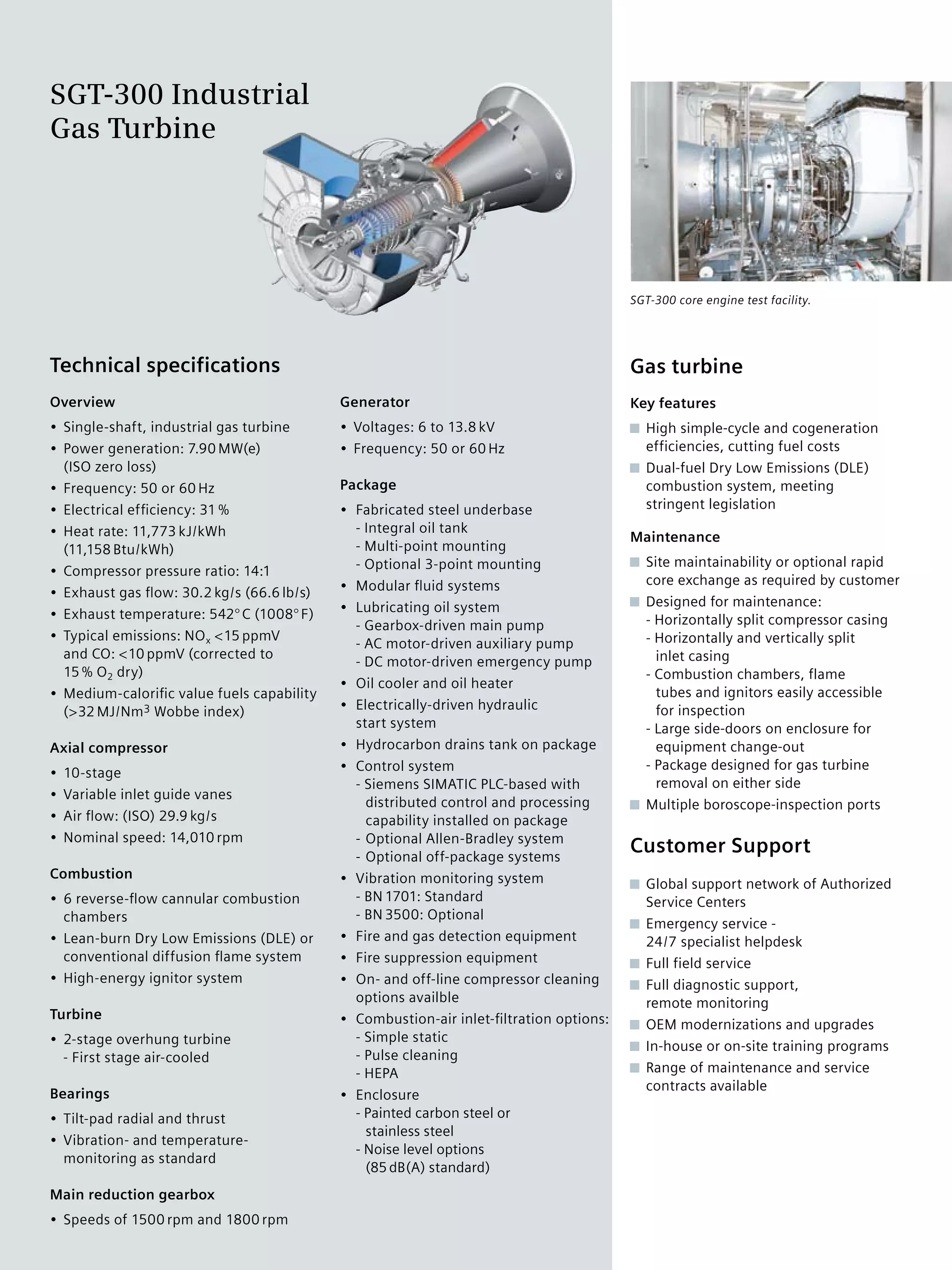 Brochure gas turbine sgt 300 for power generation | PDF