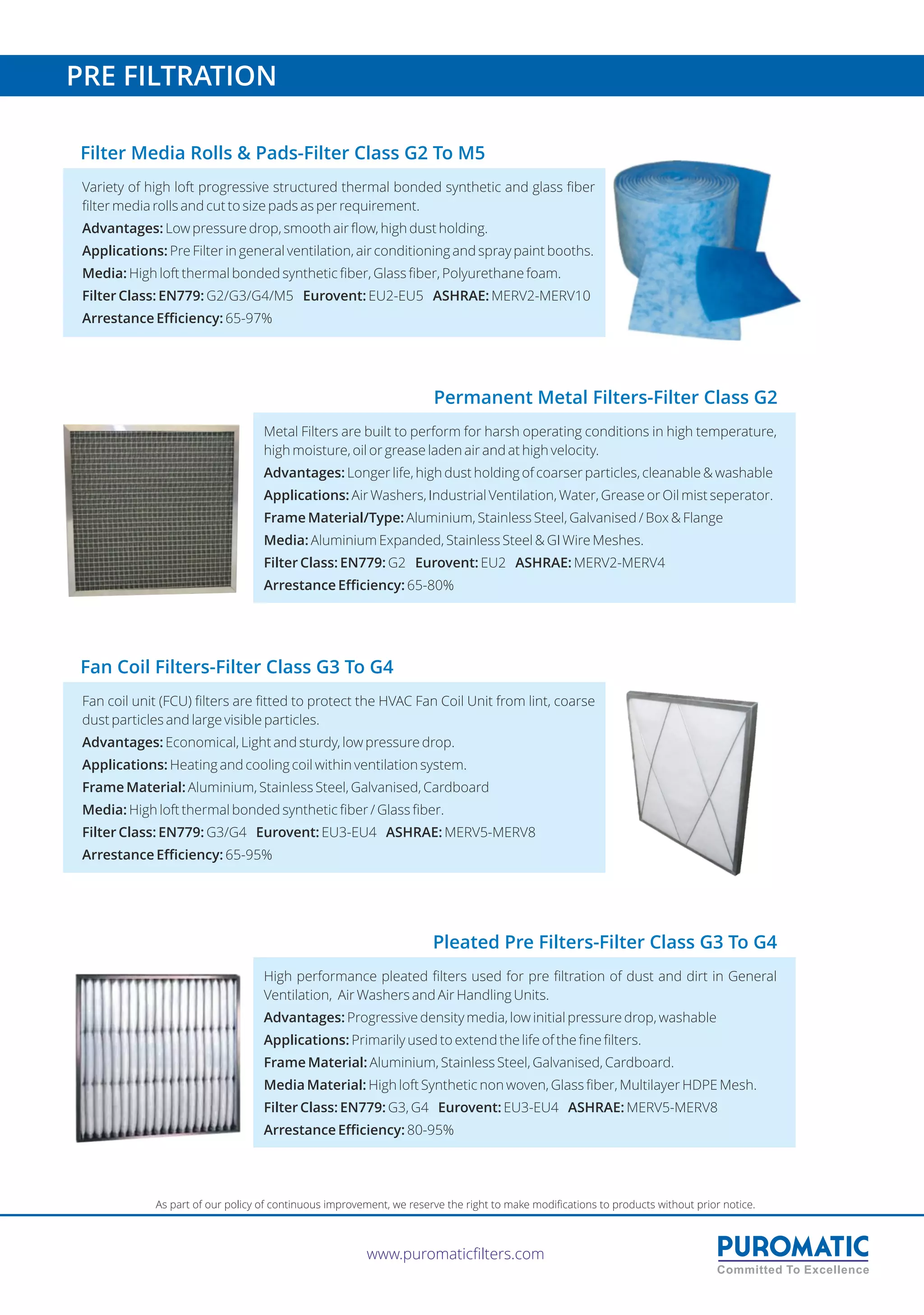 Brochure hvac filters puromatic | PDF