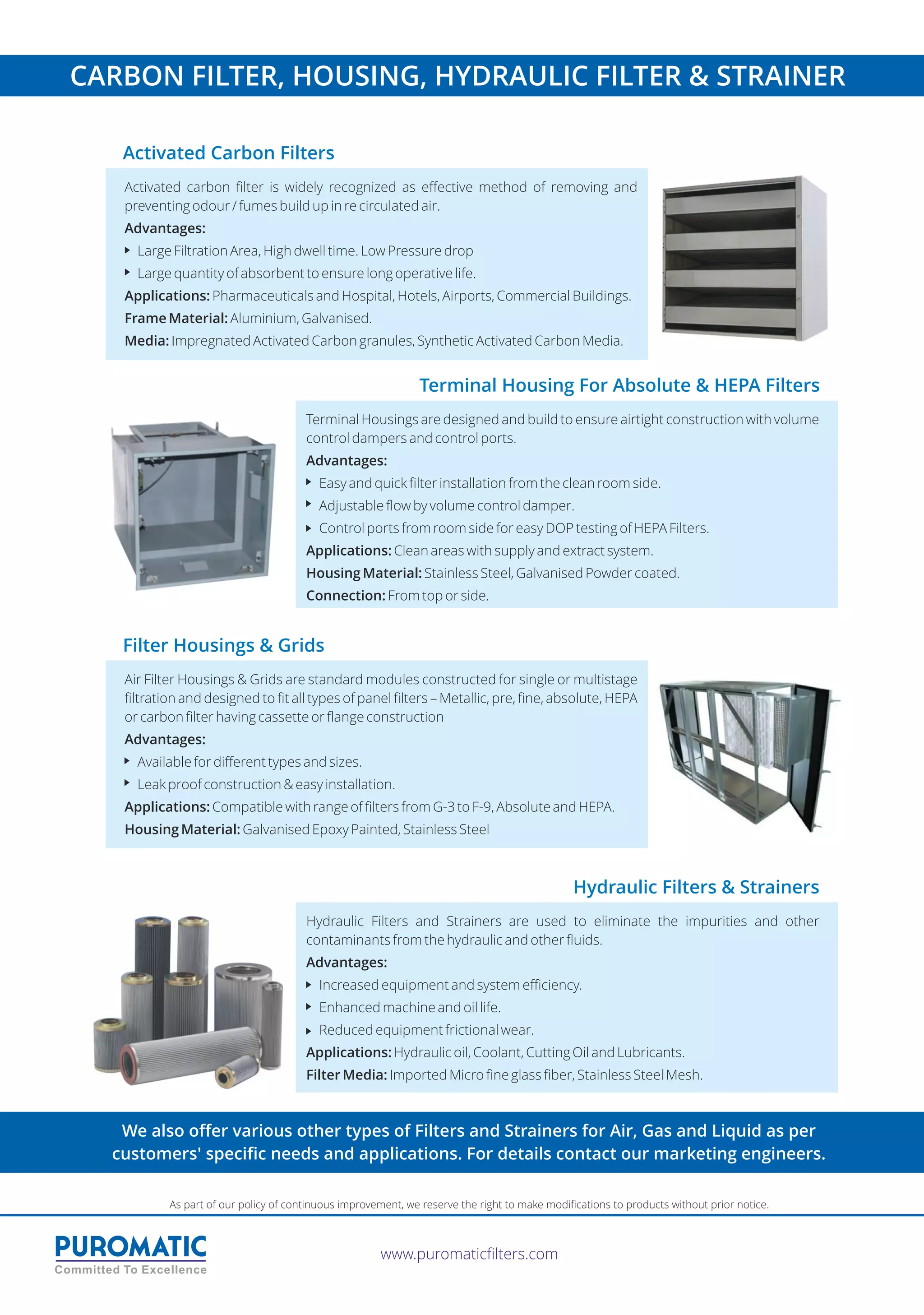 Brochure hvac filters puromatic | PDF
