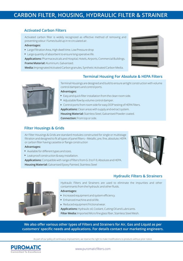 Brochure hvac filters puromatic | PDF