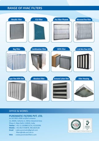 Brochure hvac filters puromatic | PDF
