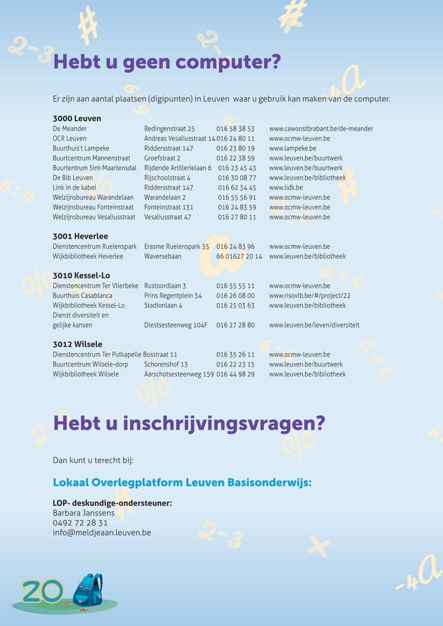 Brochure inschrijvingen 2016 2017 | PDF