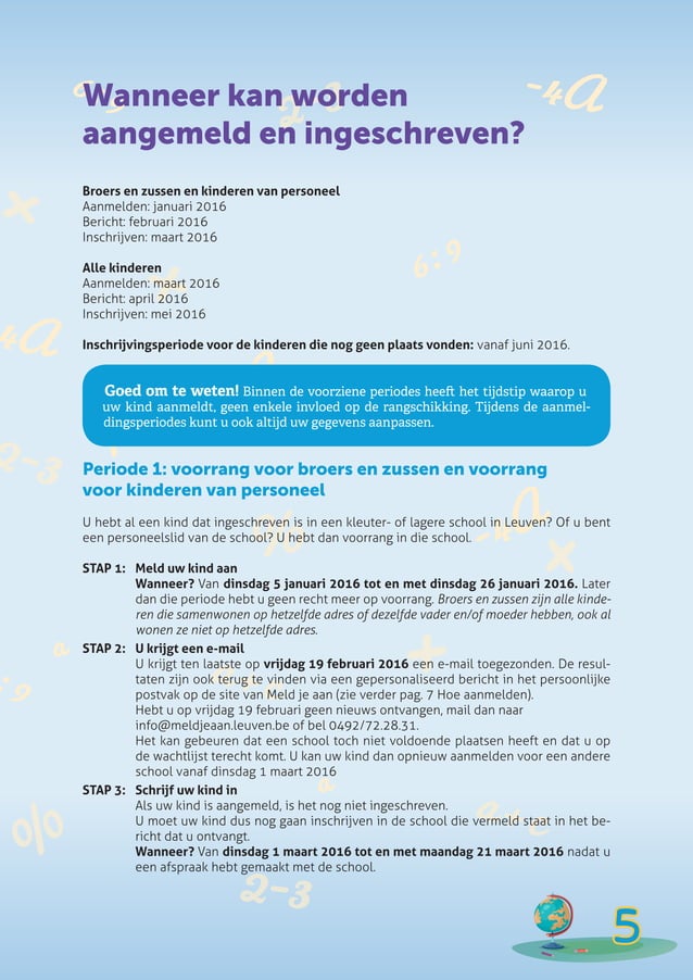 Brochure inschrijvingen 2016 2017 | PDF