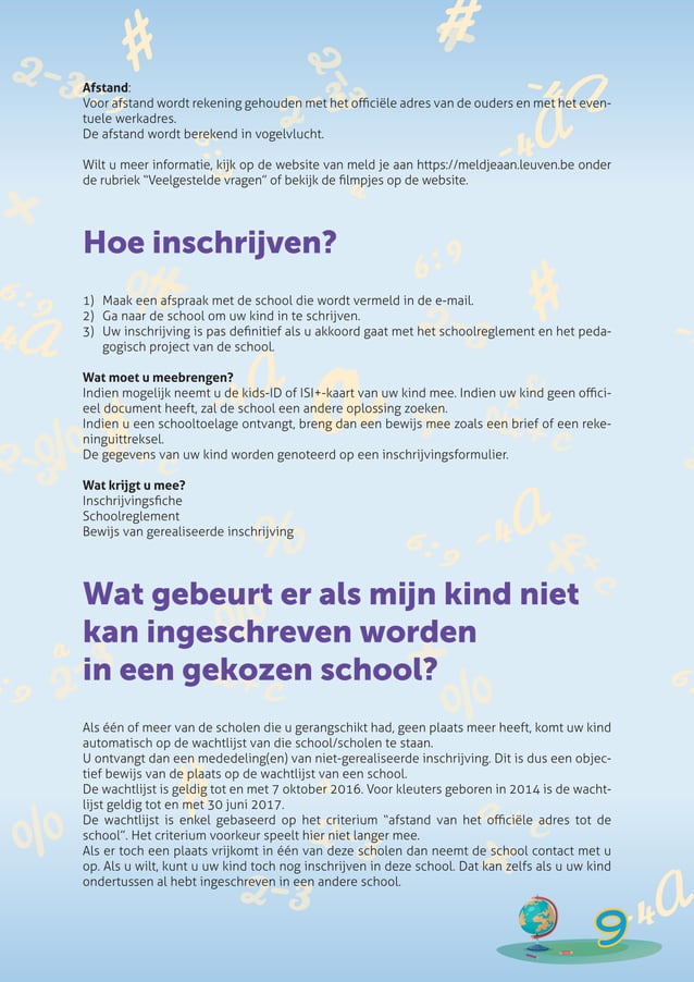 Brochure inschrijvingen 2016 2017 | PDF