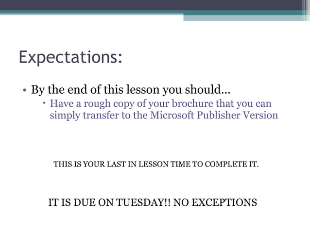 Brochure instructions school | PPT