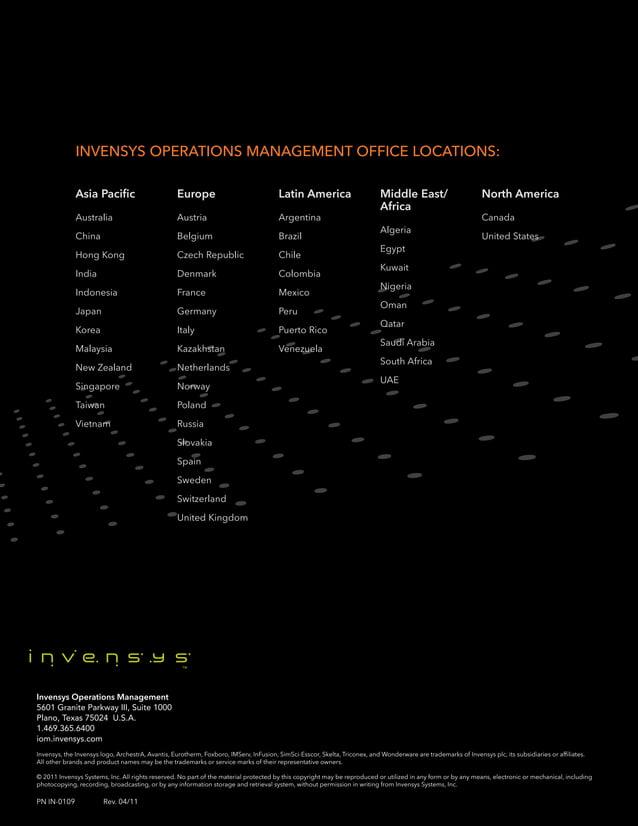 Brochure Invensys Operations Management 04 11 | PDF