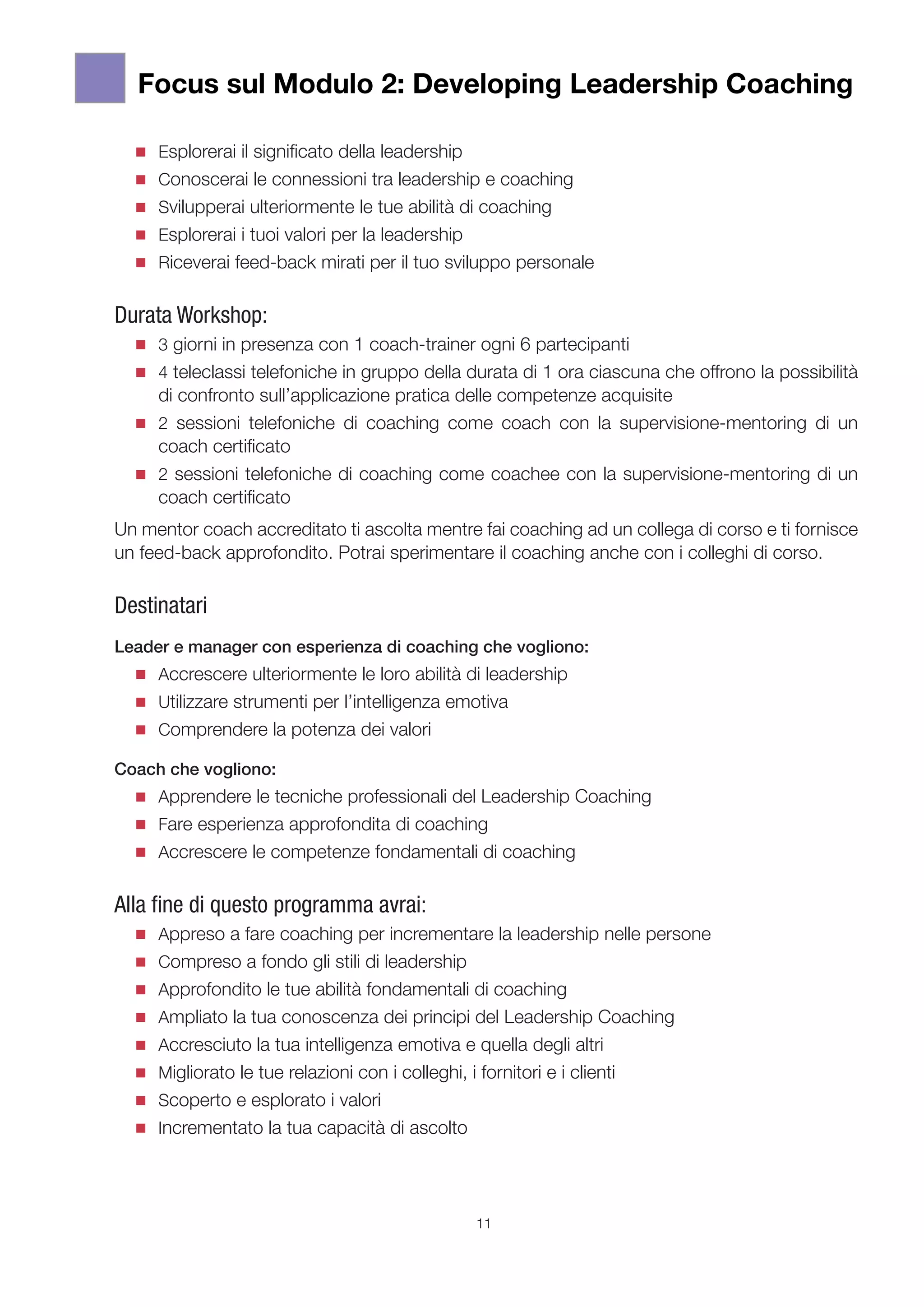 Brochure leadership coaching school | PDF | Professional School ...