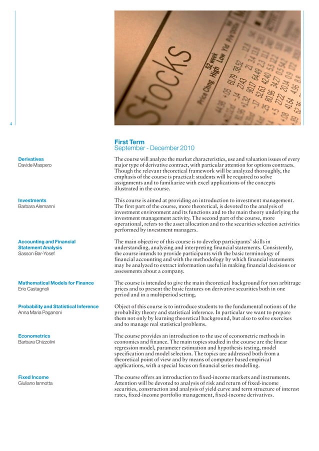 MAFINRISK Master of Quantitative Finance and Risk Management | PDF