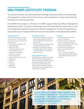 DePaul CPE Management Development Center Program and Course Guide 2013 ...