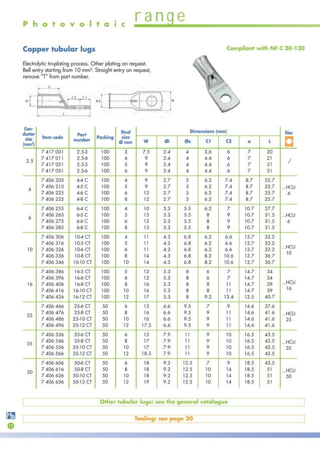 Mecatraction - Photovoltaic PV Cable Connectors & Earth Clamps | PDF