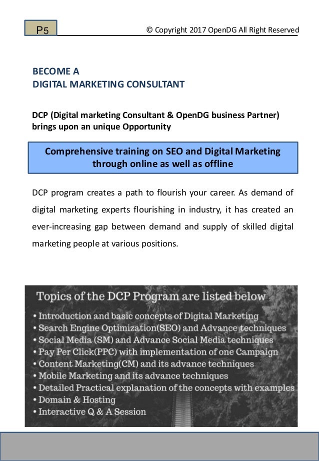 Brochure of Digital Marketing Consultant & OpenDG Business Partner (DCP ...