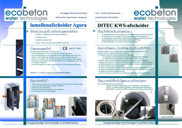 Ecobeton - Brochure Olieafscheider | PDF | Civil Engineering Industry ...