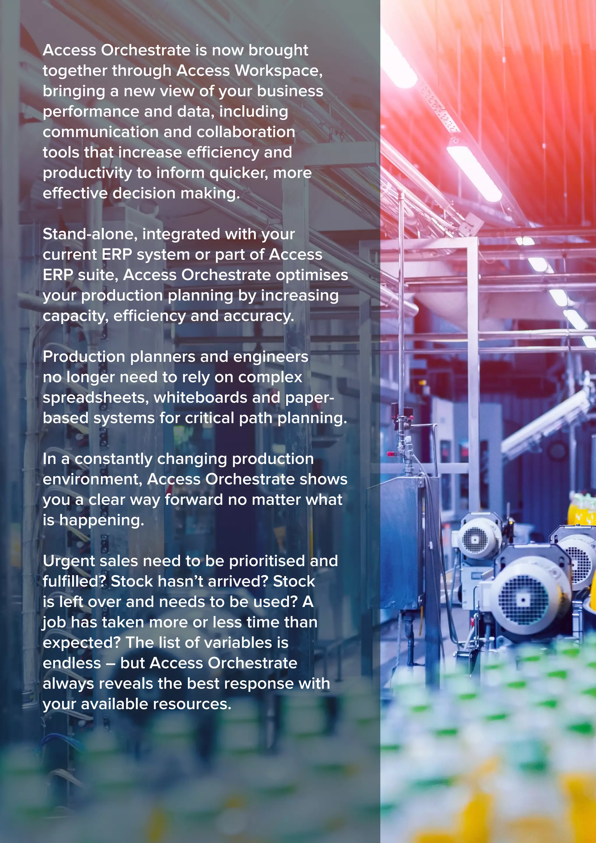 Access Orchestrate - Production Planning and Scheduling | PDF