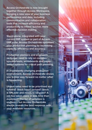 Access Orchestrate - Production Planning and Scheduling | PDF