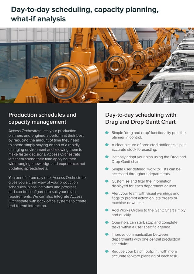 Access Orchestrate - Production Planning and Scheduling | PDF