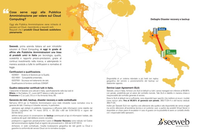 Il Cloud Seeweb per la Pubblica Amministrazione | PDF