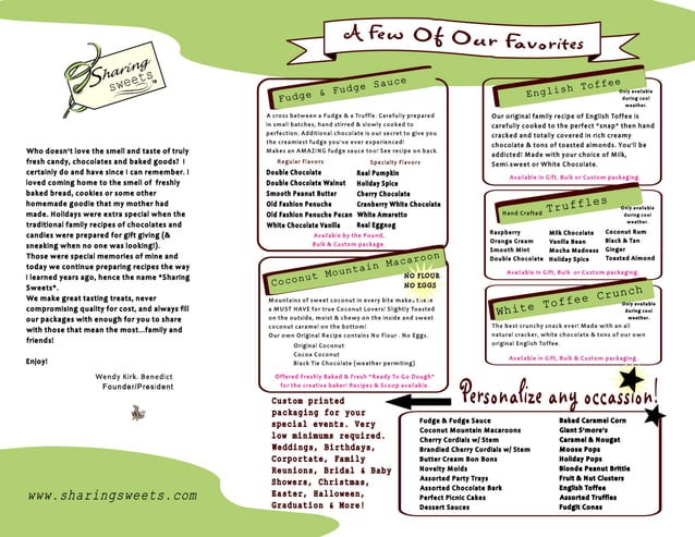Sharing Sweets Brochure- Inside | PPT
