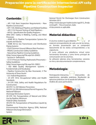 Brochure Preparación para la certificación internacional API 1169 ...