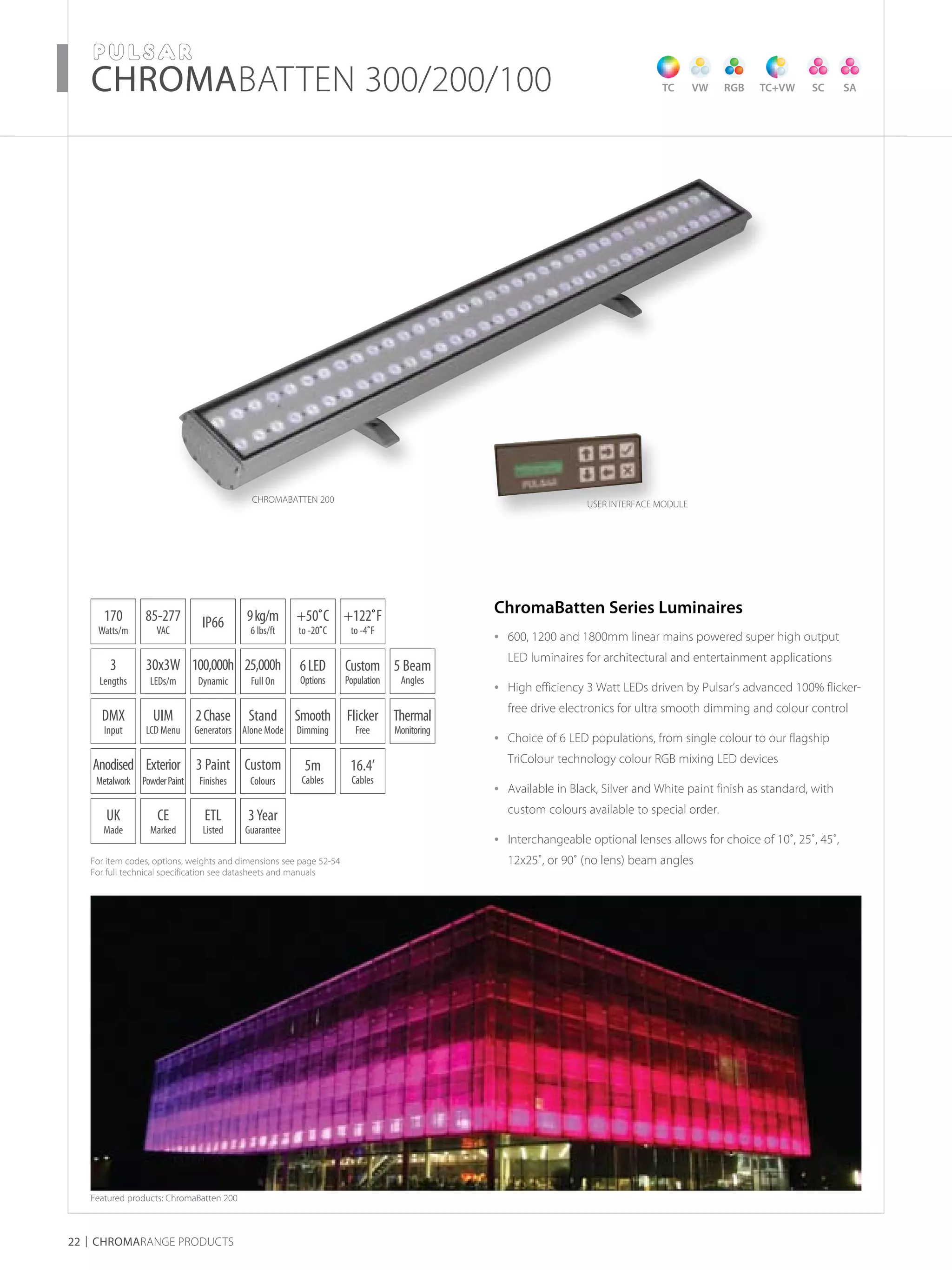 Brochure Pulsar Chroma Range Led 2010-2011 | PDF