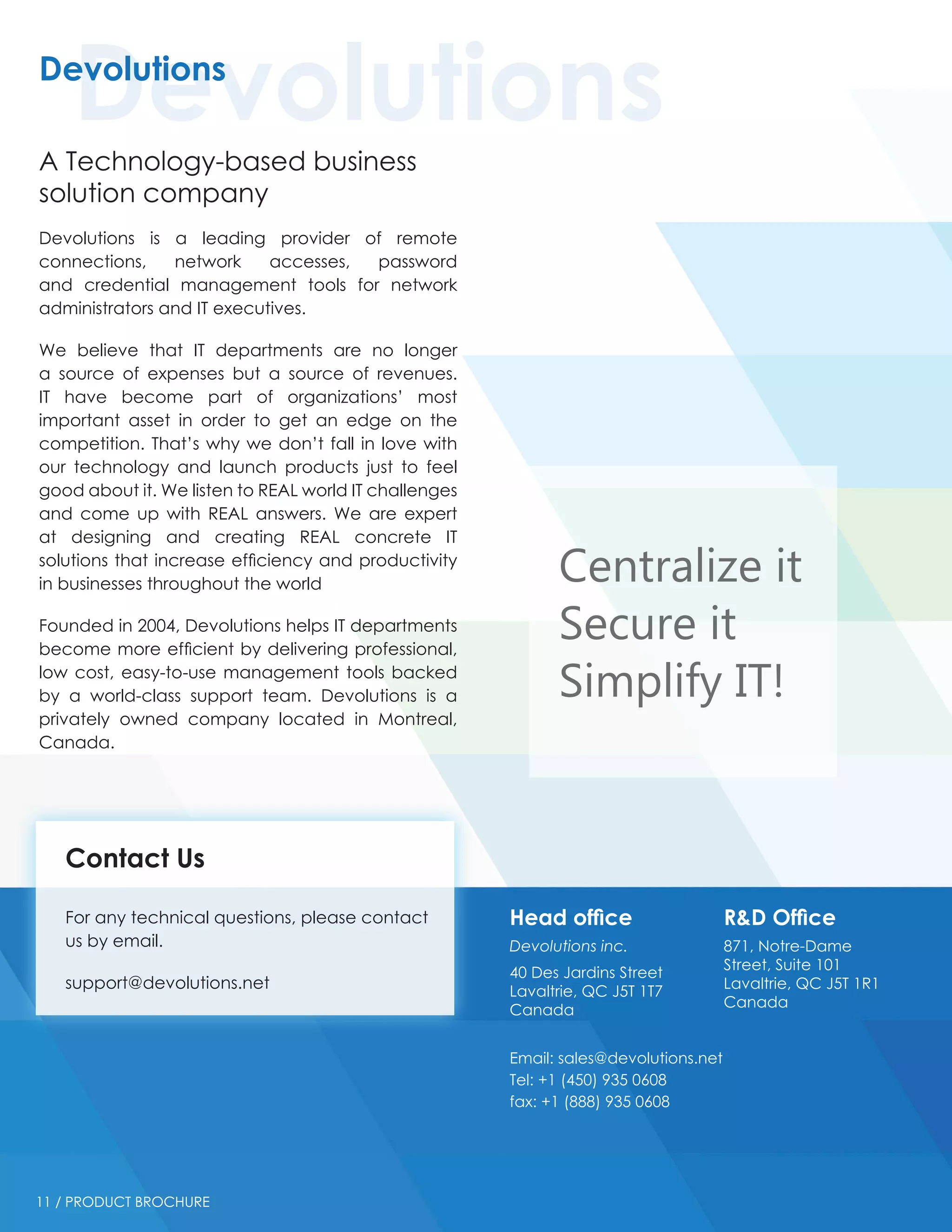 Remote Desktop Manager brochure | PDF