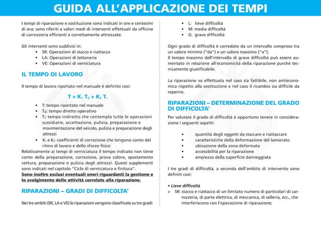 Guida all'applicazione dei tempi | PDF