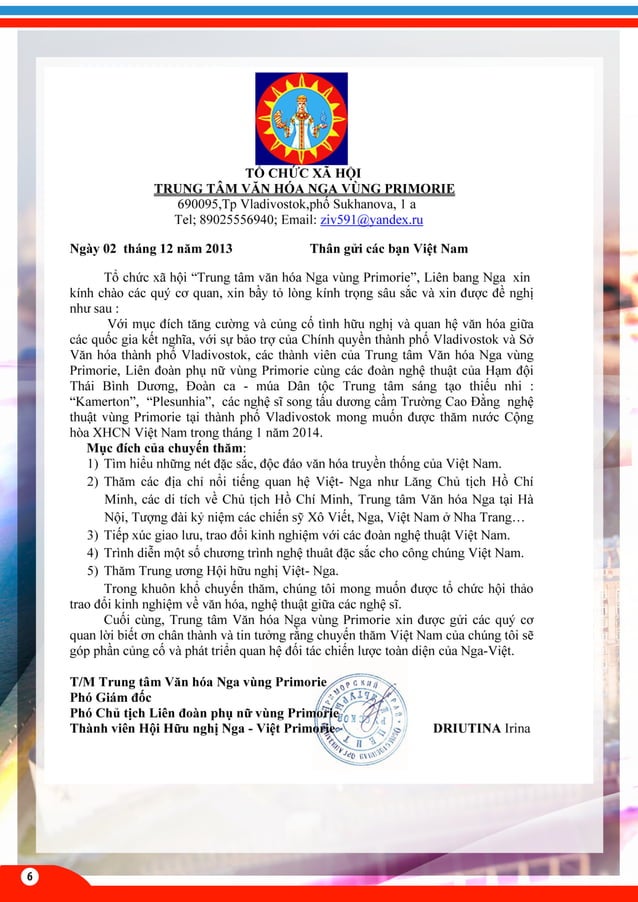 Gioi thieu chuong trinh Huu nghi Viet Nga | PDF