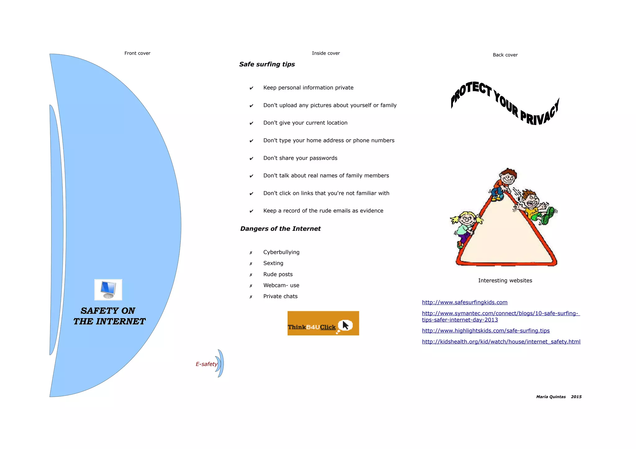 Etwinning Project- 'Safety on the Internet'- brochure | PDF