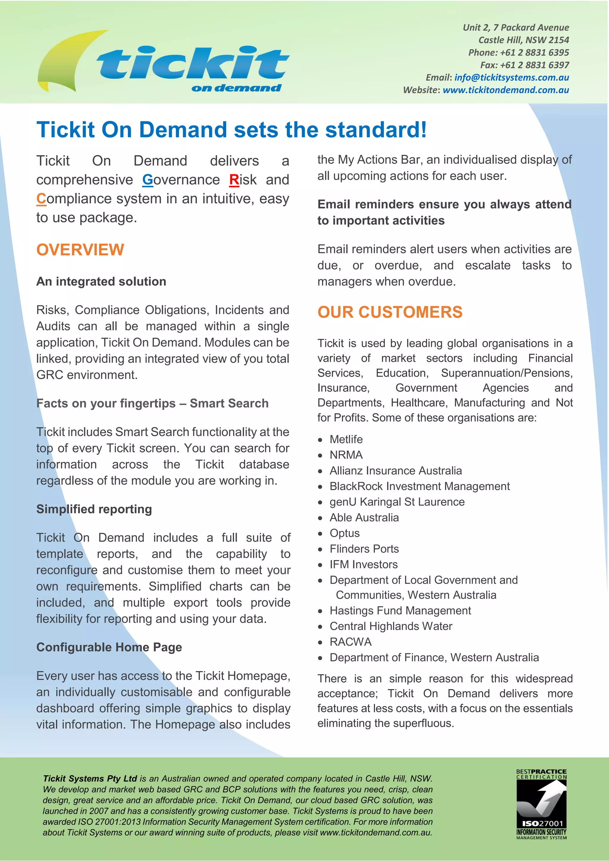 Tickit on Demand Brochures | PDF