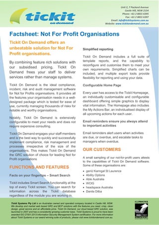 Tickit on Demand Brochures | PDF