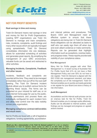 Tickit on Demand Brochures | PDF