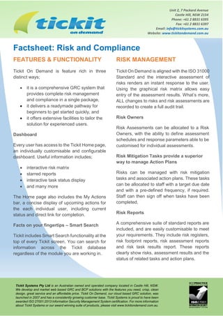 Tickit on Demand Brochures | PDF