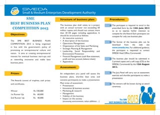 Brochure SME best business plan competition 2013 | PPT