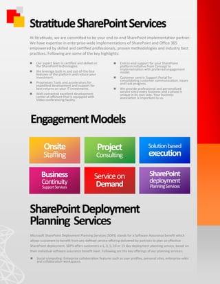 Brochure, Stratitude SharePoint Services | PDF | Computer Software and Applications | Computing