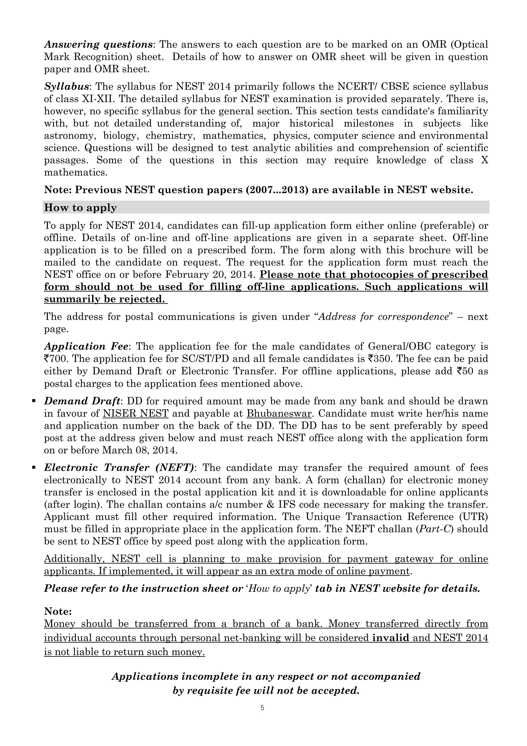 Brochure syllabus nest 2014 | PDF