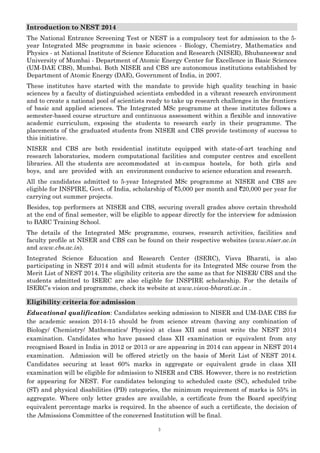 Brochure syllabus nest 2014 | PDF