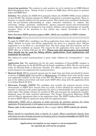Brochure syllabus nest 2014 | PDF
