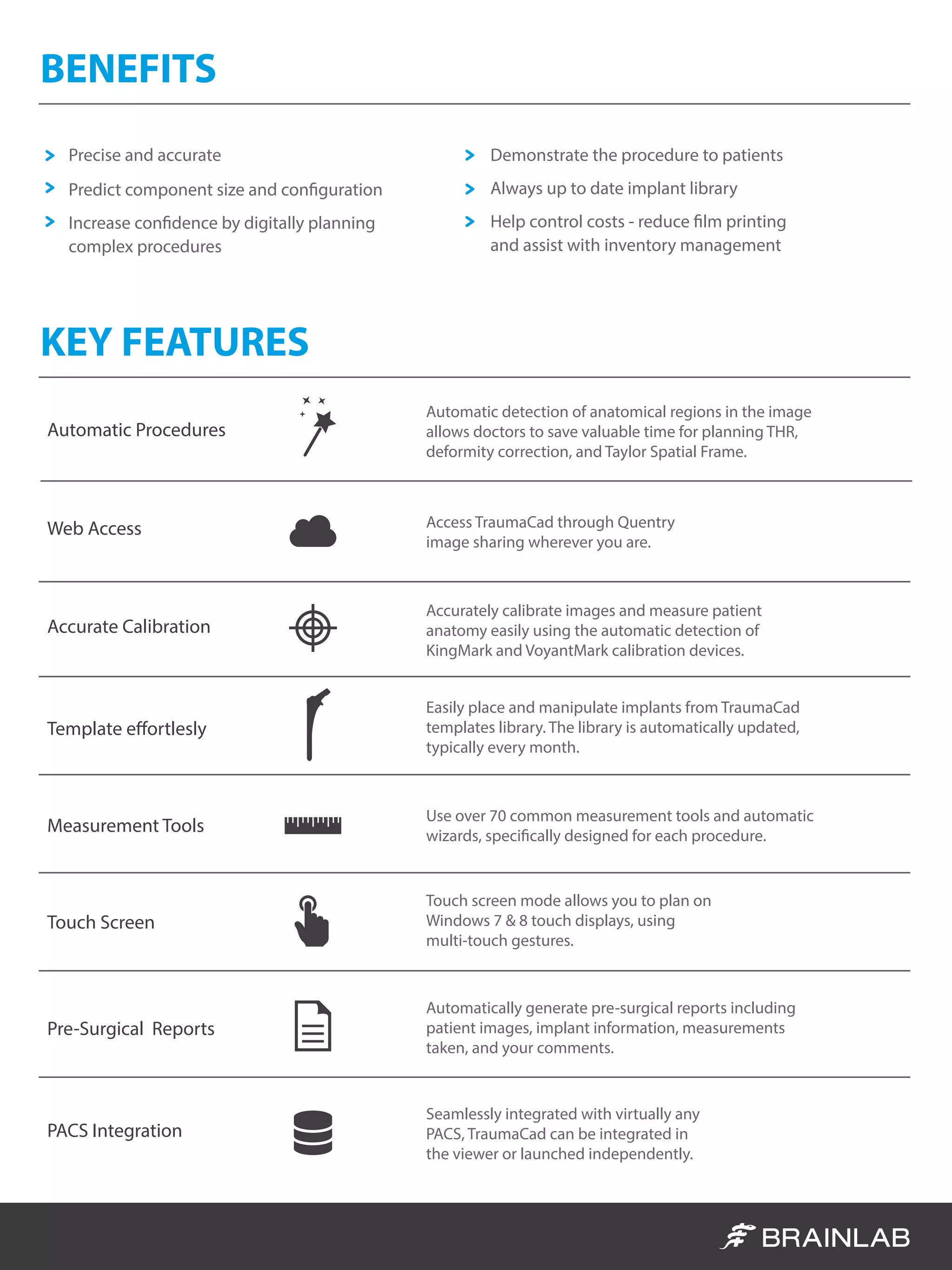 TraumaCad Orthopedic Digital Templating Brochure | PDF