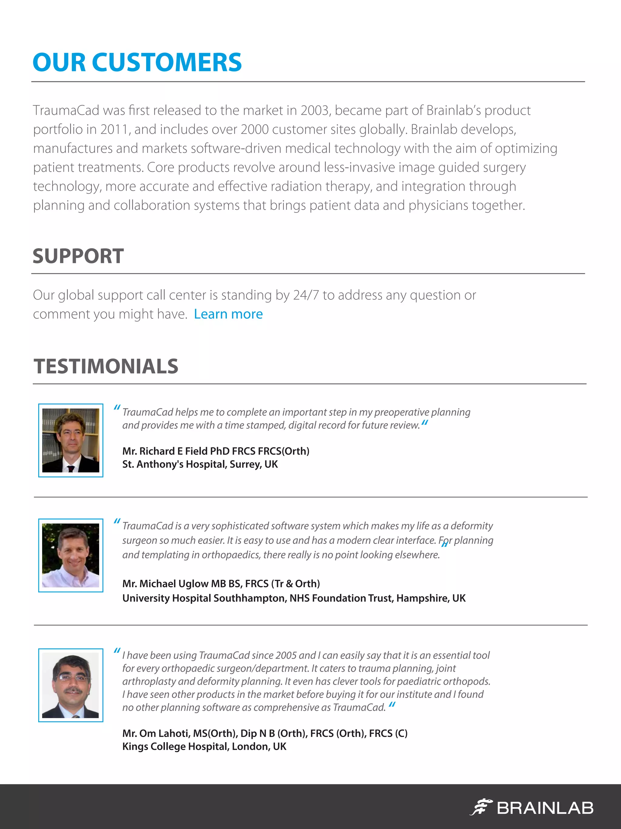TraumaCad Orthopedic Digital Templating Brochure | PDF