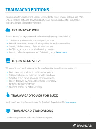 TraumaCad Orthopedic Digital Templating Brochure | PDF