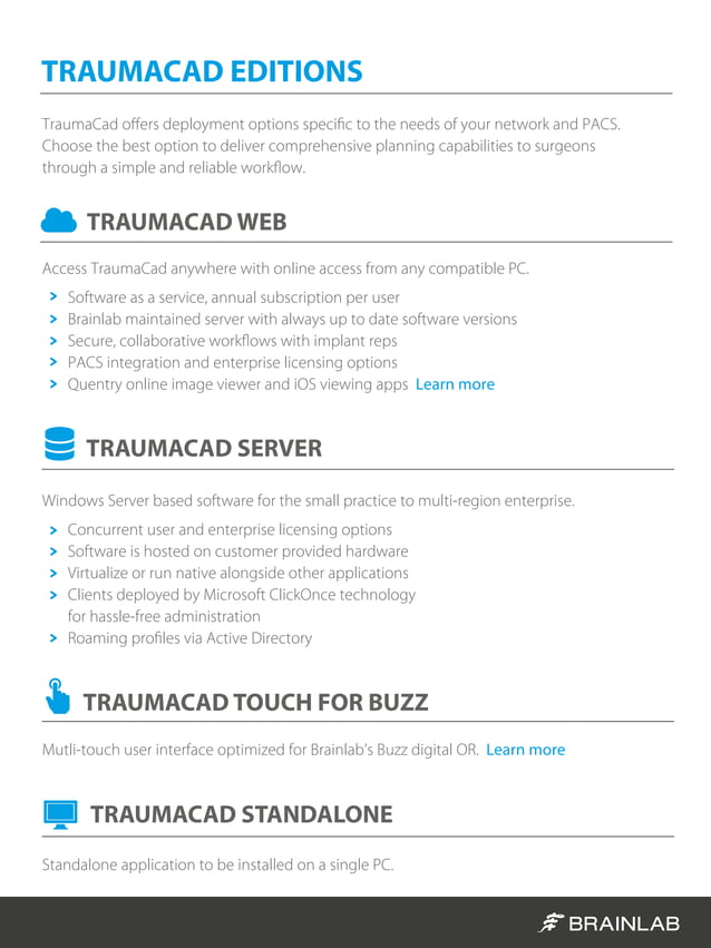 TraumaCad Orthopedic Digital Templating Brochure | PDF