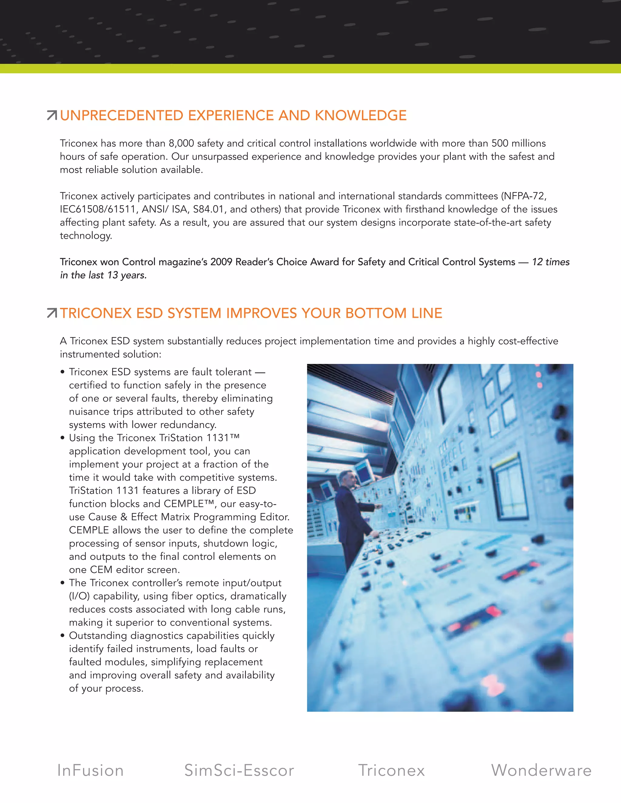 Brochure triconex emergency_shutdownsystemssolutions_03-10 | PDF