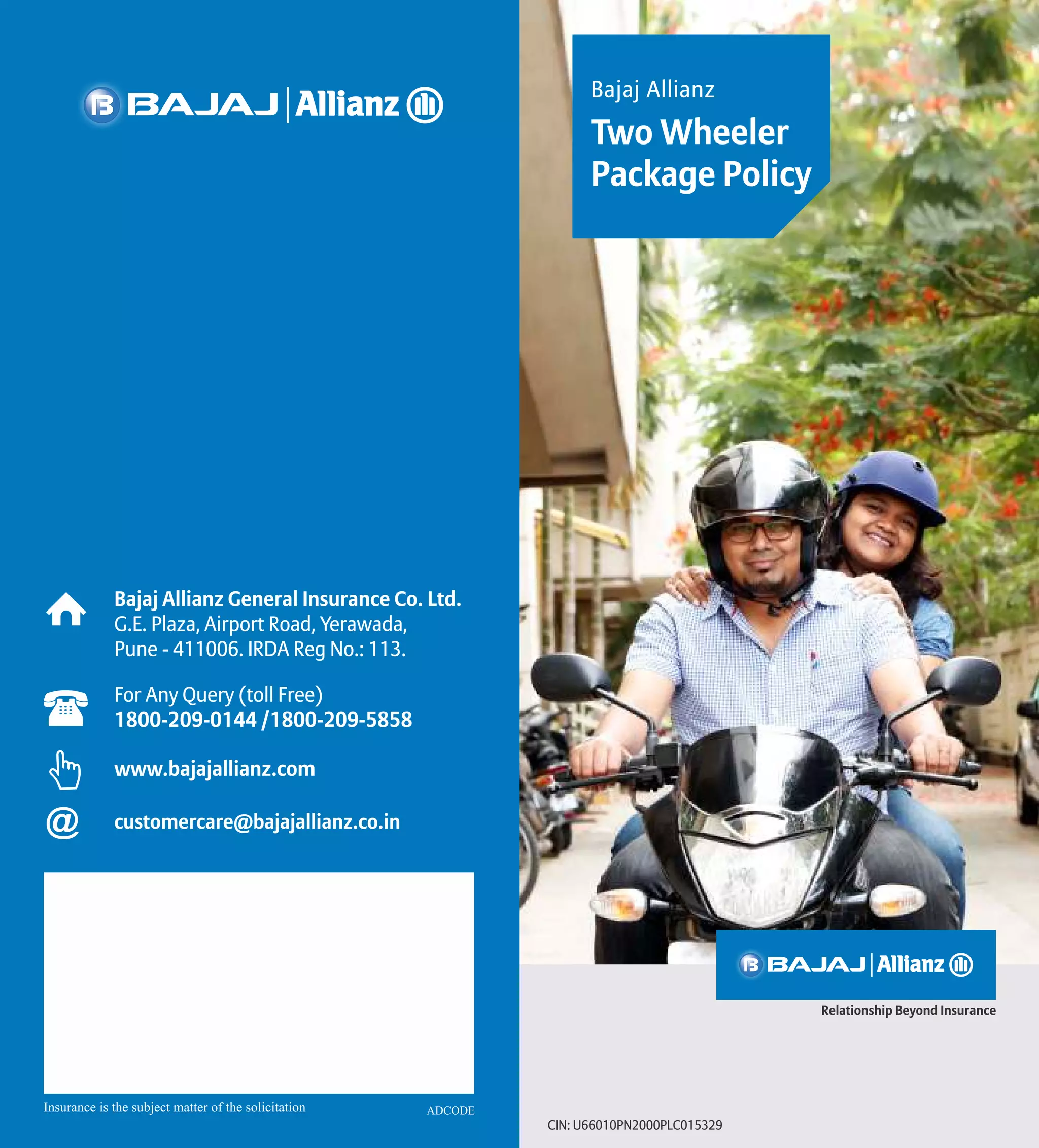 Bajaj Allianz Two Wheeler Insurance Plan | PDF